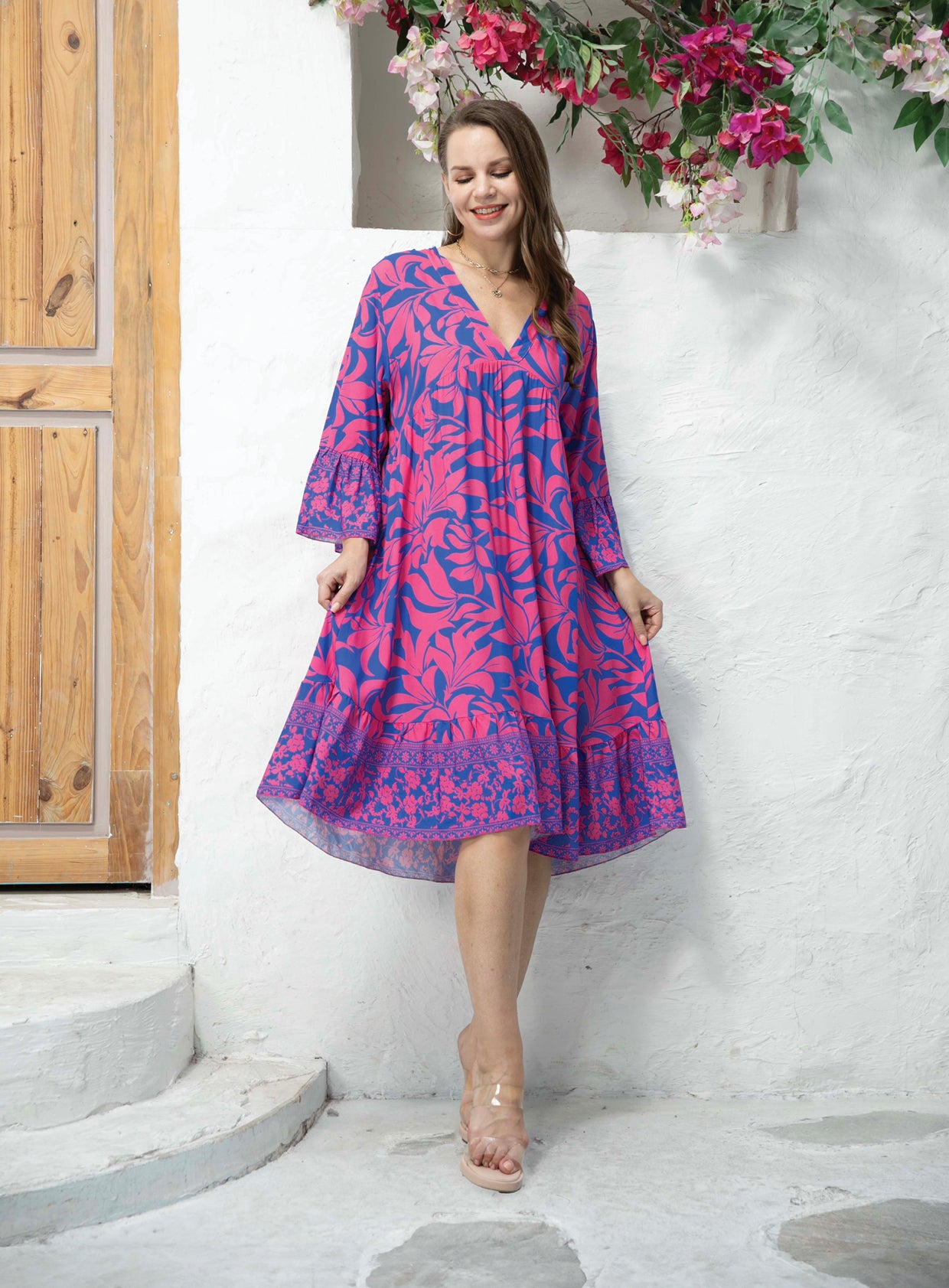 Fionna's Floral Print Dress – Orange fashion village