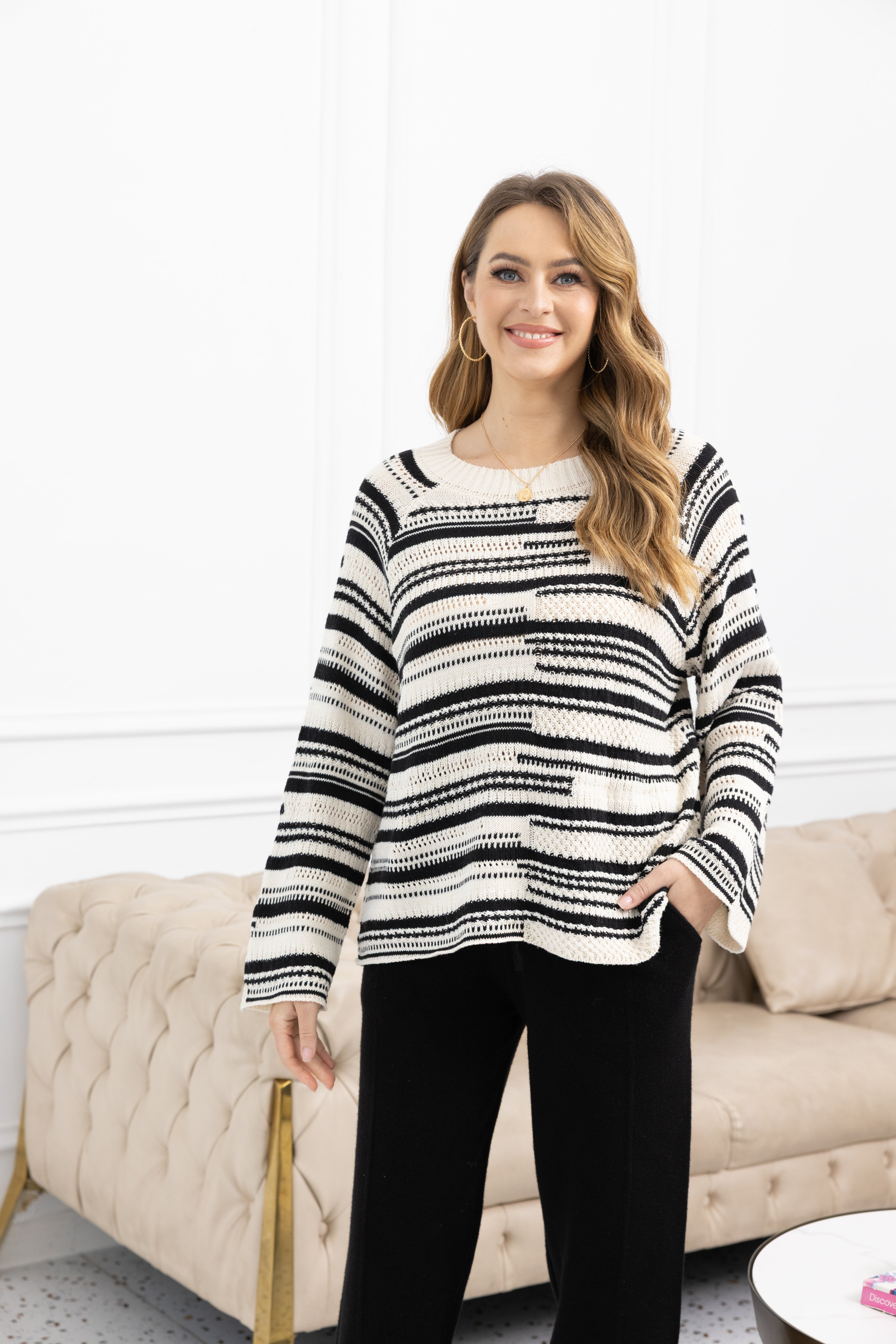 Jessica's Two Tone Knit Sweater – Orange fashion village