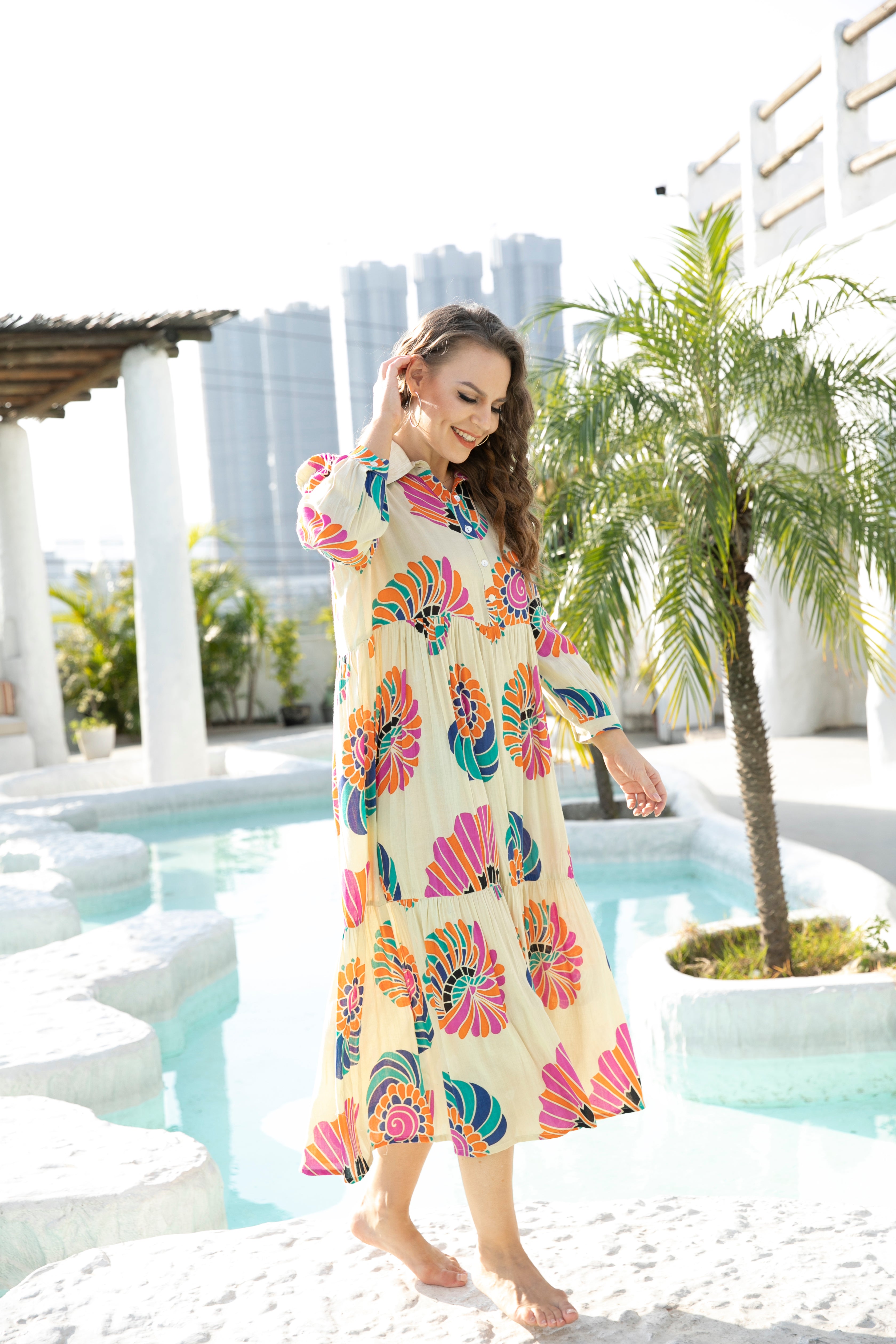 Alessandra's Shell Dress – Orange fashion village